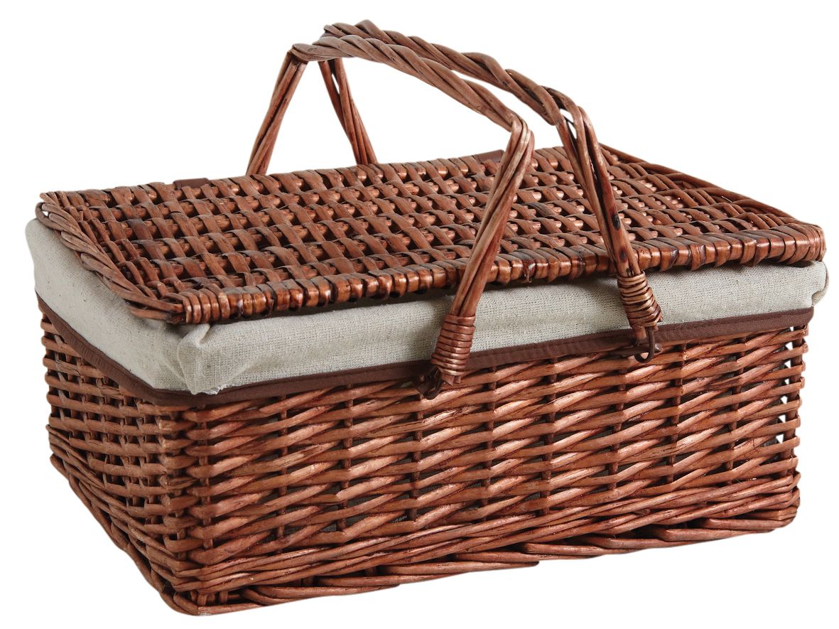 Panier avec couvercle en éclisse teintée