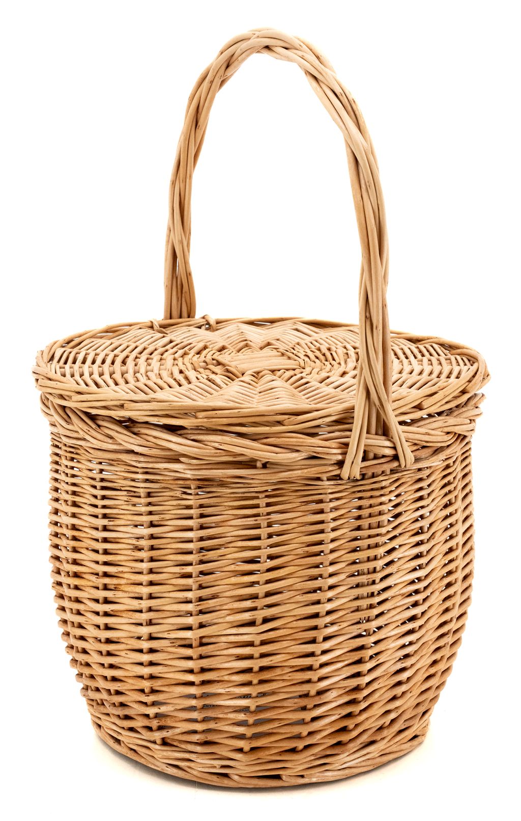 Panier à couvercle pivotant en osier clair