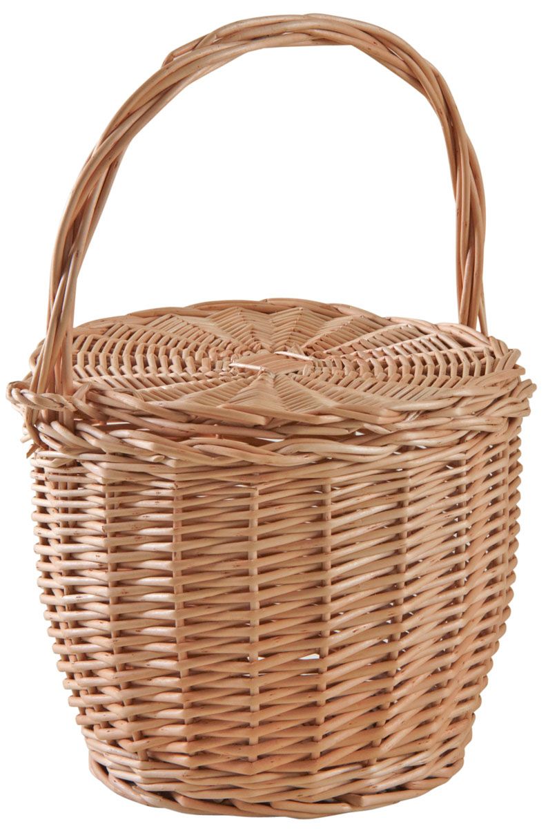 Panier à couvercle pivotant en osier clair