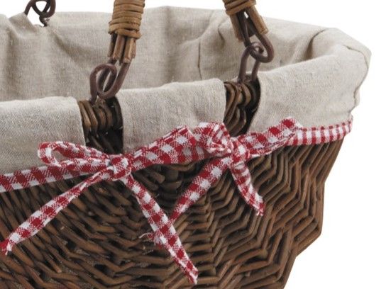 Panier en osier brut "vintage chic" (ovale)