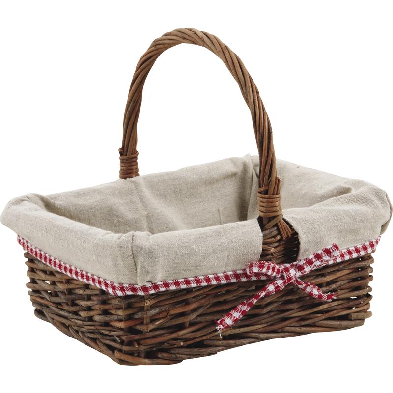 Panier en osier brut "vintage chic" (rectangulaire)