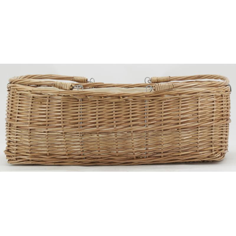 Grand panier rectangulaire en osier et coton