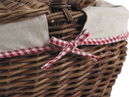 Panier en osier brut "vintage chic" (panier avec couvercles)