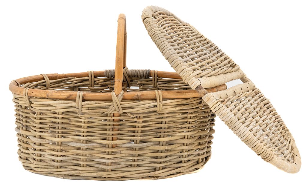 Panier pique-nique en poelet gris