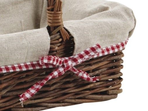 Panier en osier brut "vintage chic" (rectangulaire)