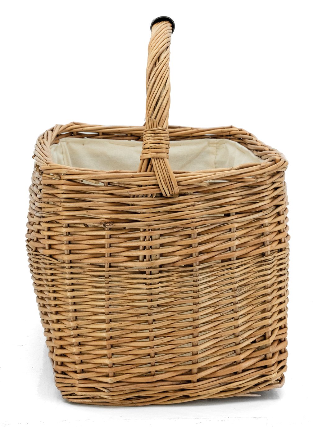 Panier rectangulaire en osier et coton