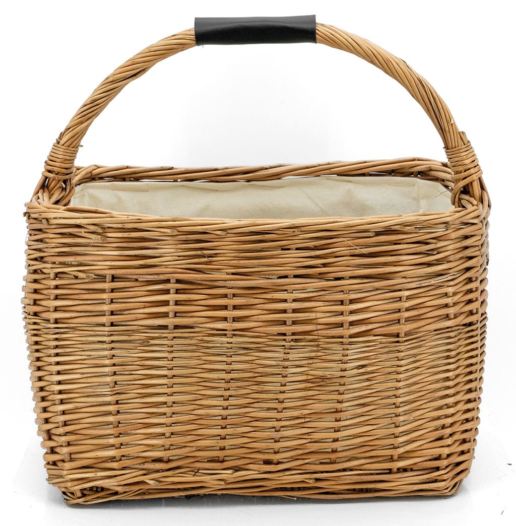 Panier rectangulaire en osier et coton