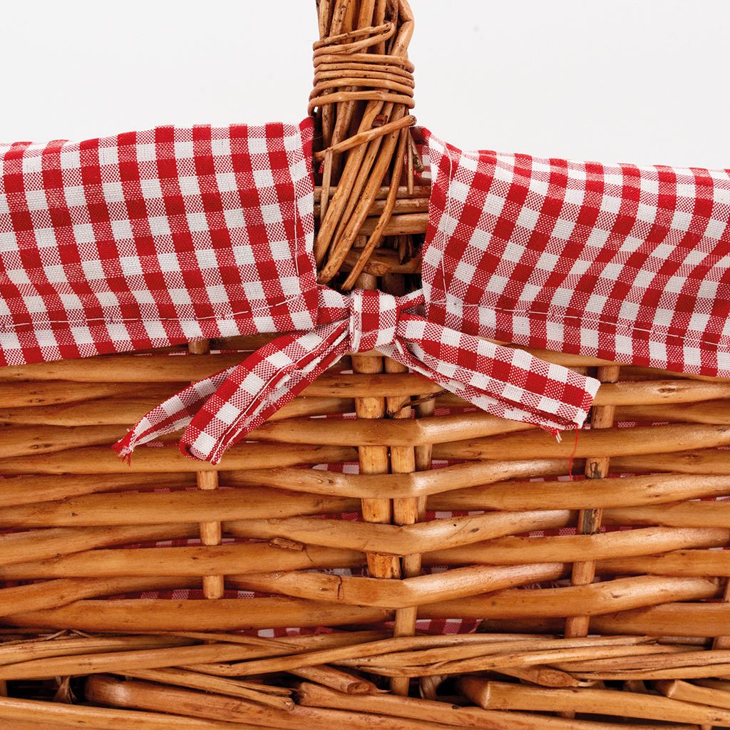 Panier rectangulaire en osier fendu "campagne chic"