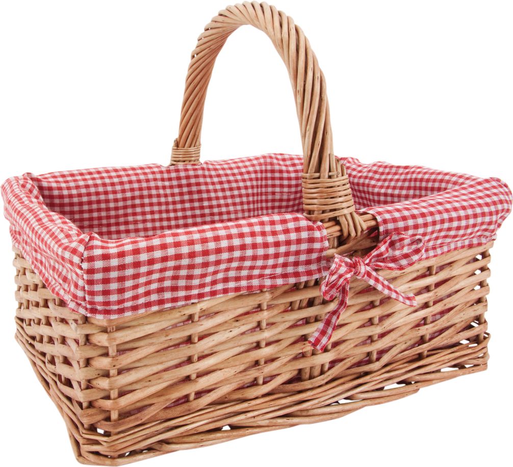 Panier rectangulaire en osier fendu "campagne chic"