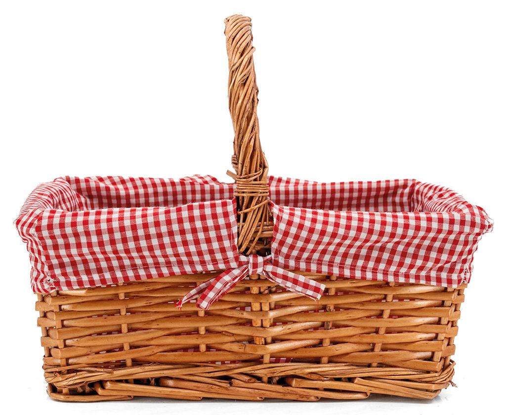 Panier rectangulaire en osier fendu "campagne chic"