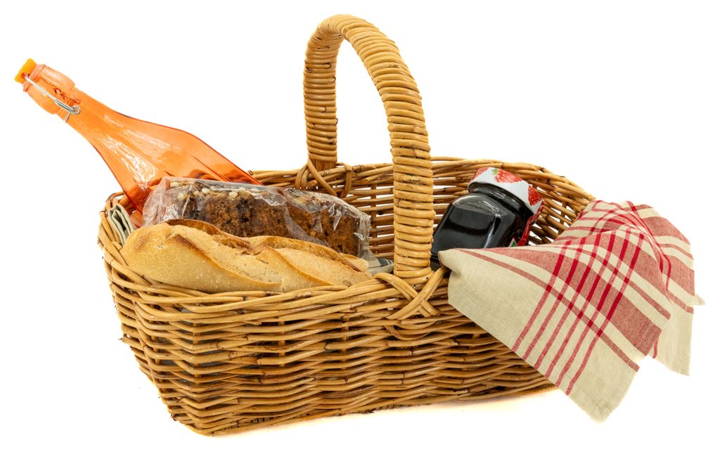 Panier rectangulaire en poelet naturel