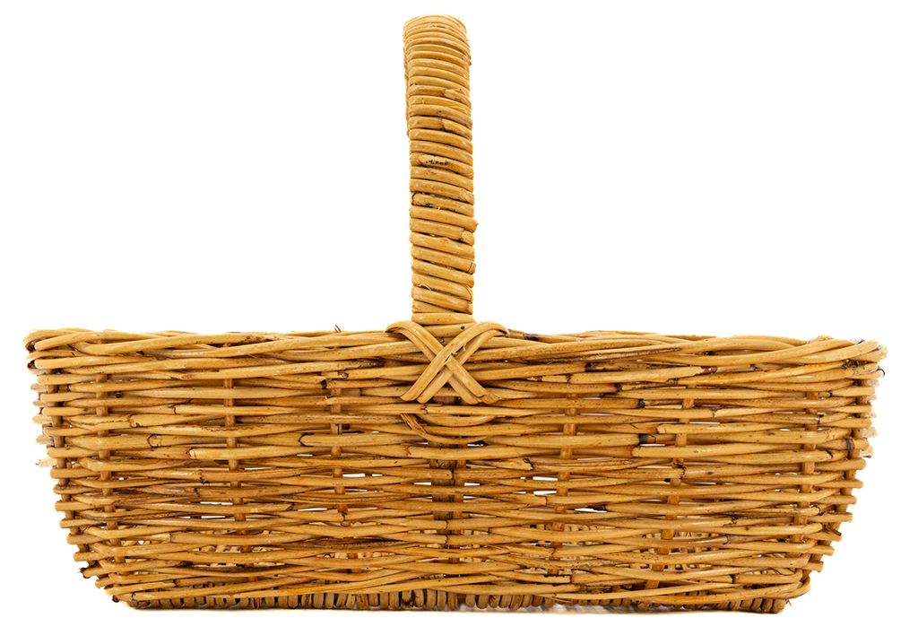 Panier rectangulaire en poelet naturel