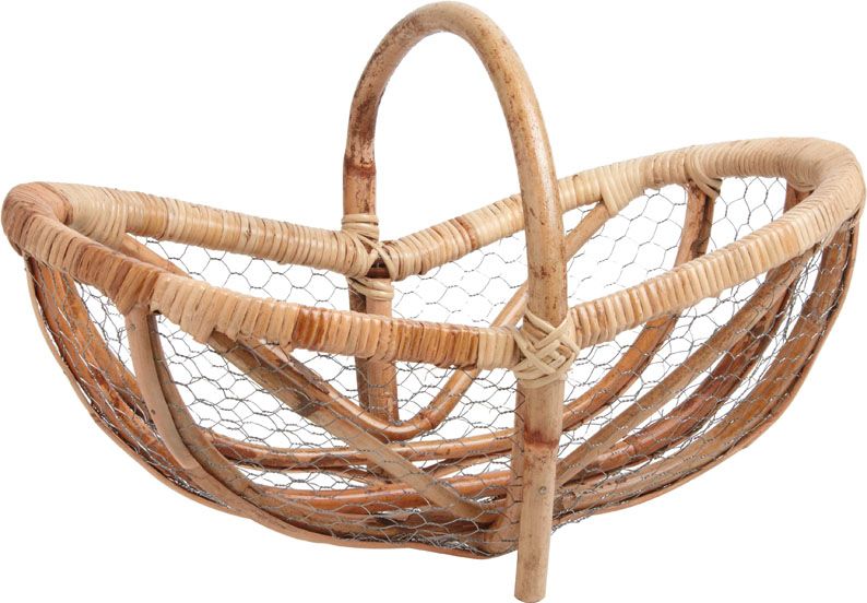 Panier en rotin et grillage
