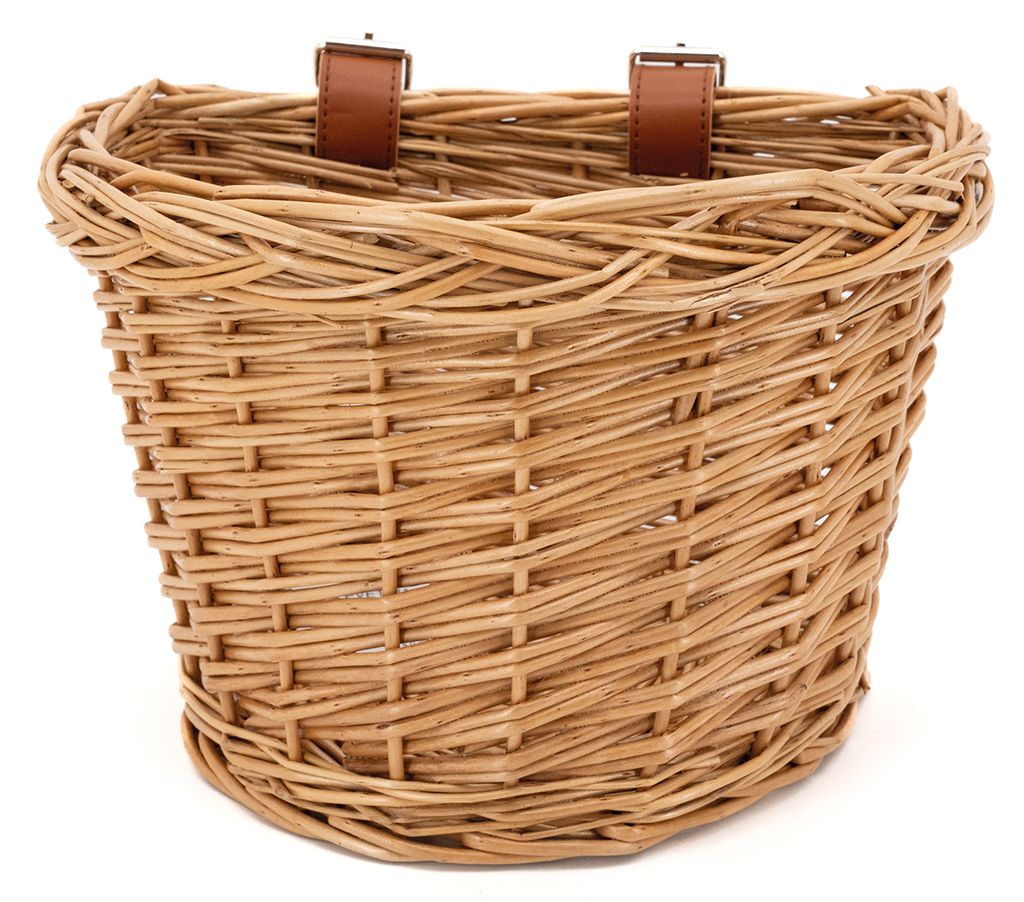 Panier à vélo en osier naturel (grand modèle)