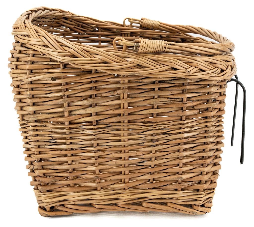 Panier pour vélo en osier buff et métal