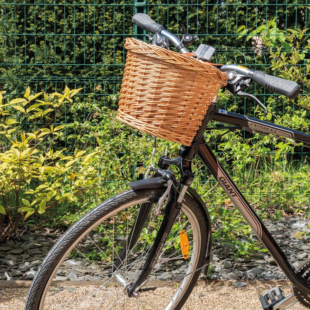 Panier à vélo en osier naturel (grand modèle)