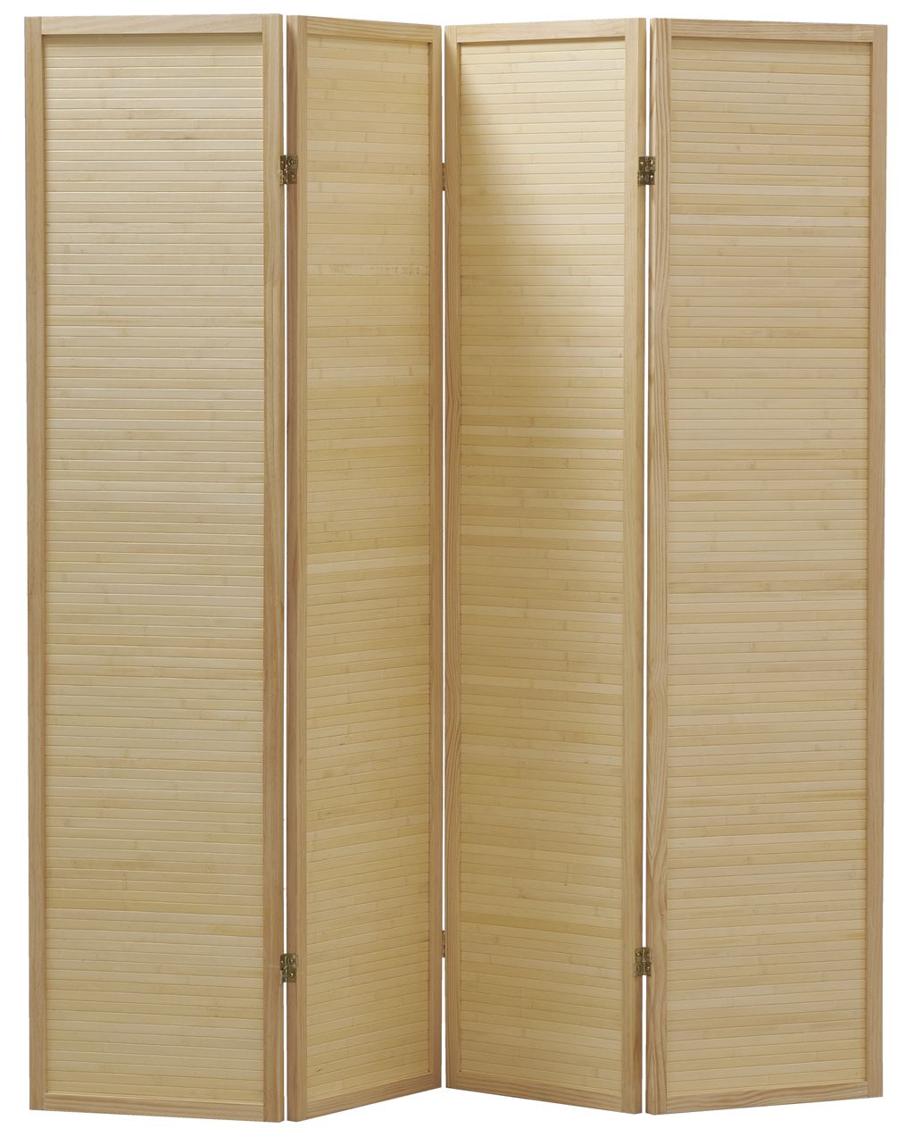 Paravent en pin et bambou naturel 4 panneaux - AUBRY GASPARD