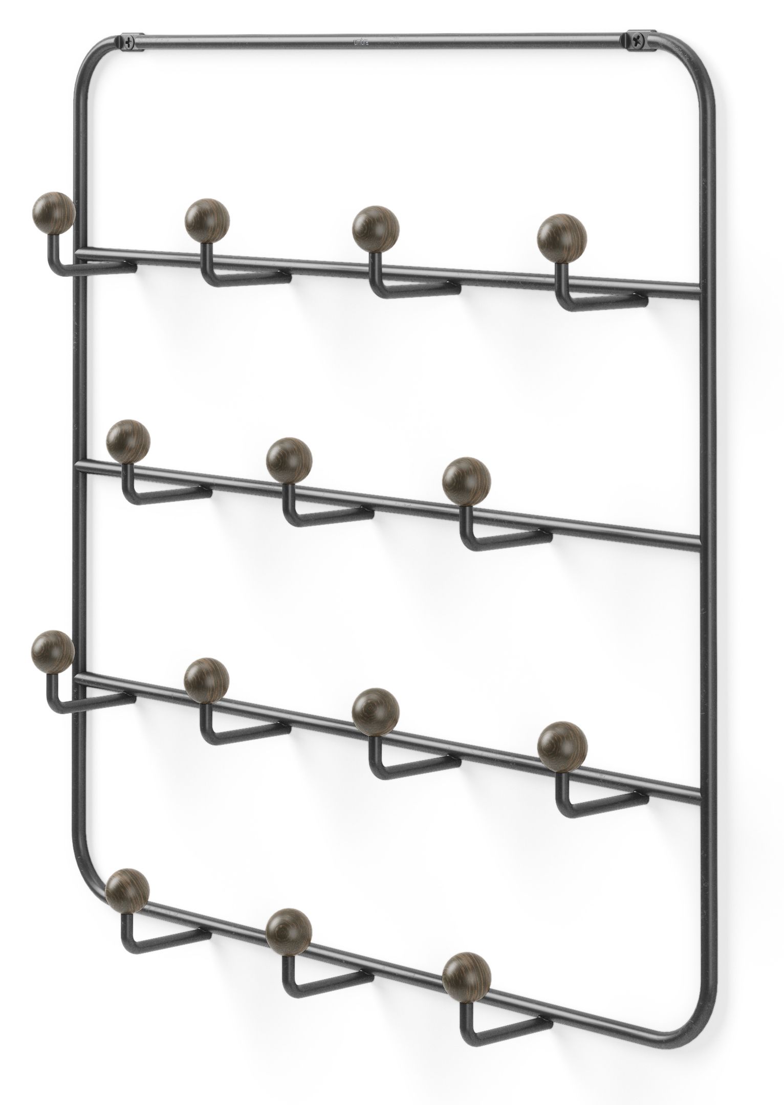 Patère 14 crochets fixation murale ou dessus de porte estique (noir)