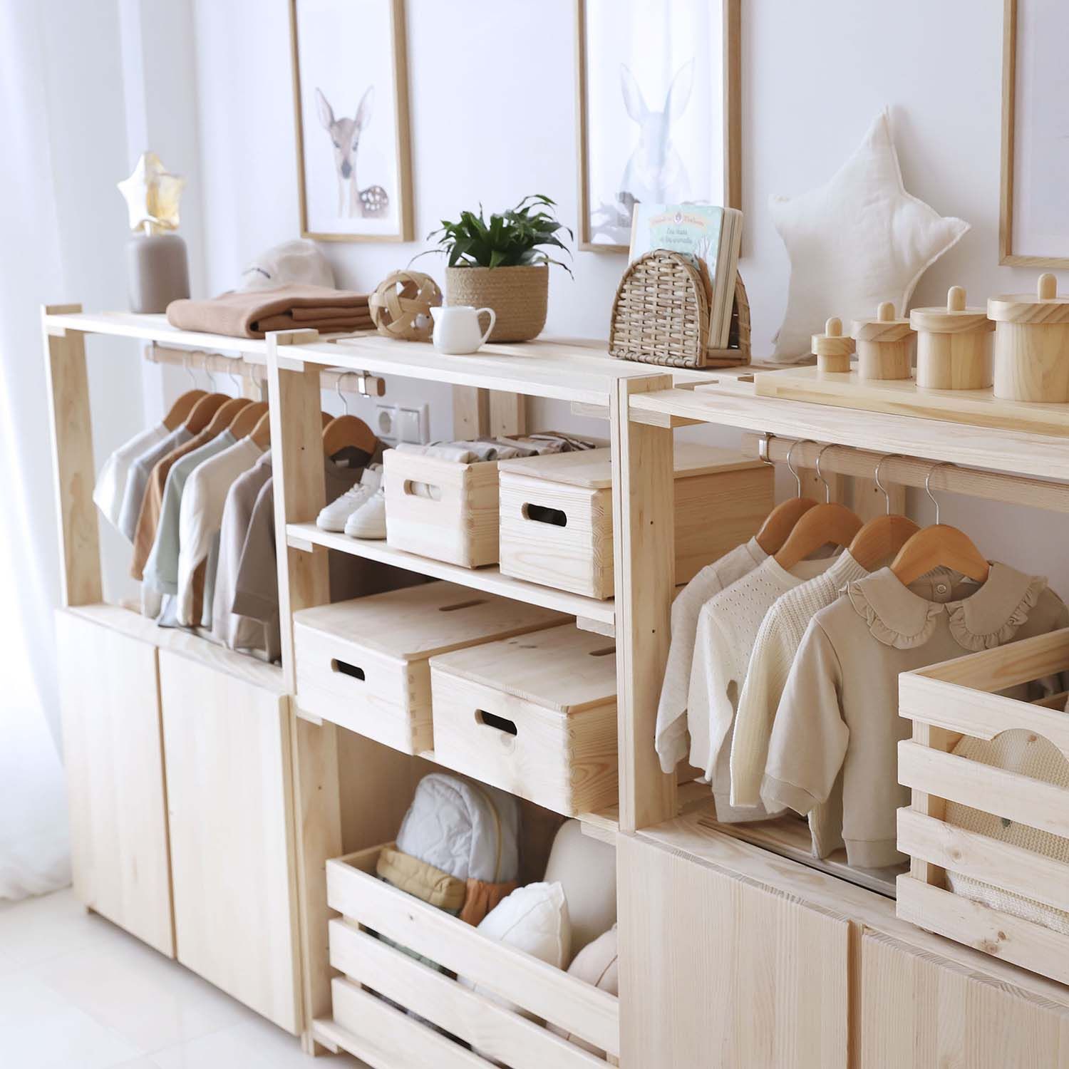 Penderie en pin massif nova (76.5 x 38.5 x 110 cm)