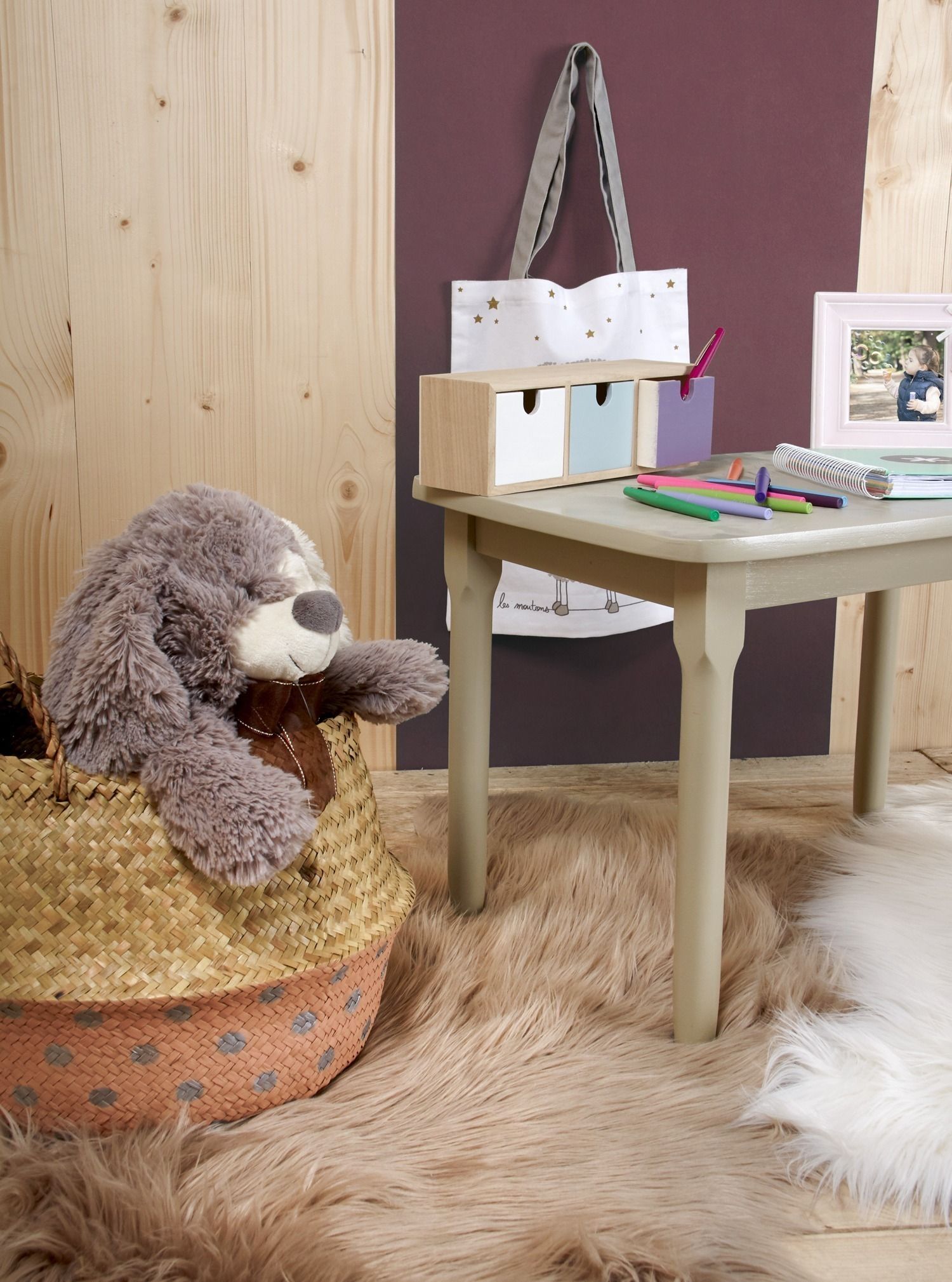 Petit rangement tiroirs colorés (3 tiroirs)