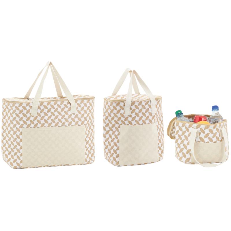 Sac lunch isotherme en jute (feuille 20x15x15)