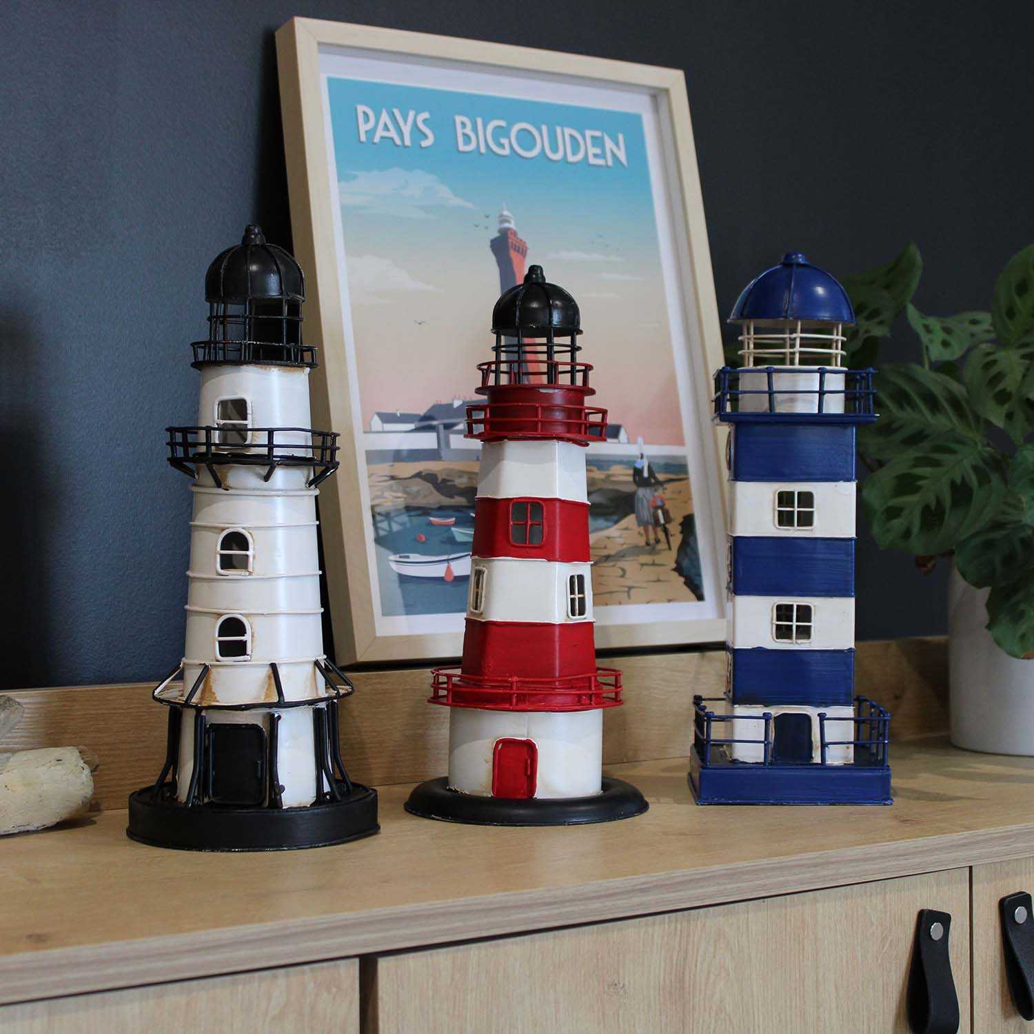 Phare en métal à led 32 cm (modèle 3)