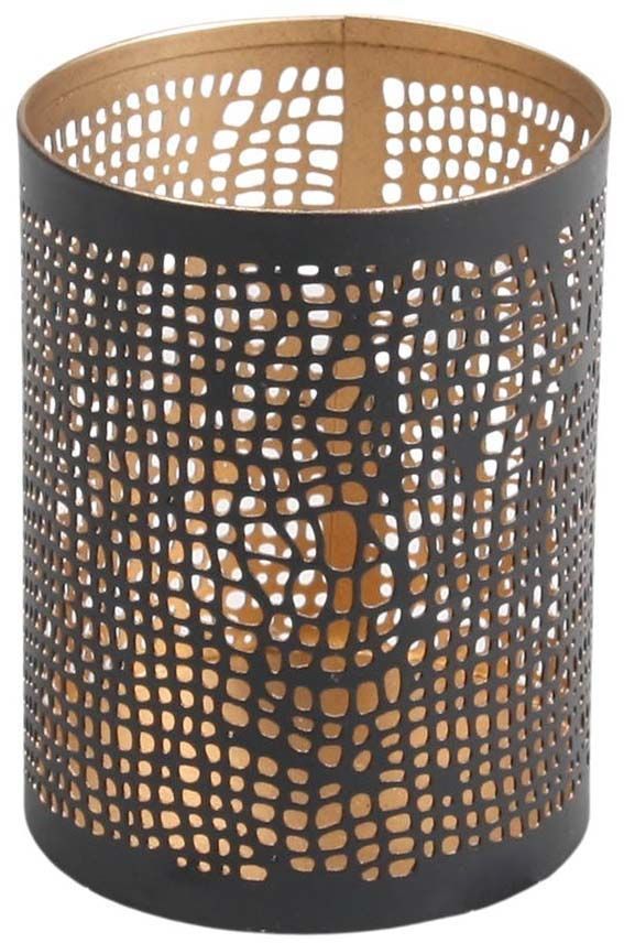 Photophore en métal ajouré 7.5 x 10 cm