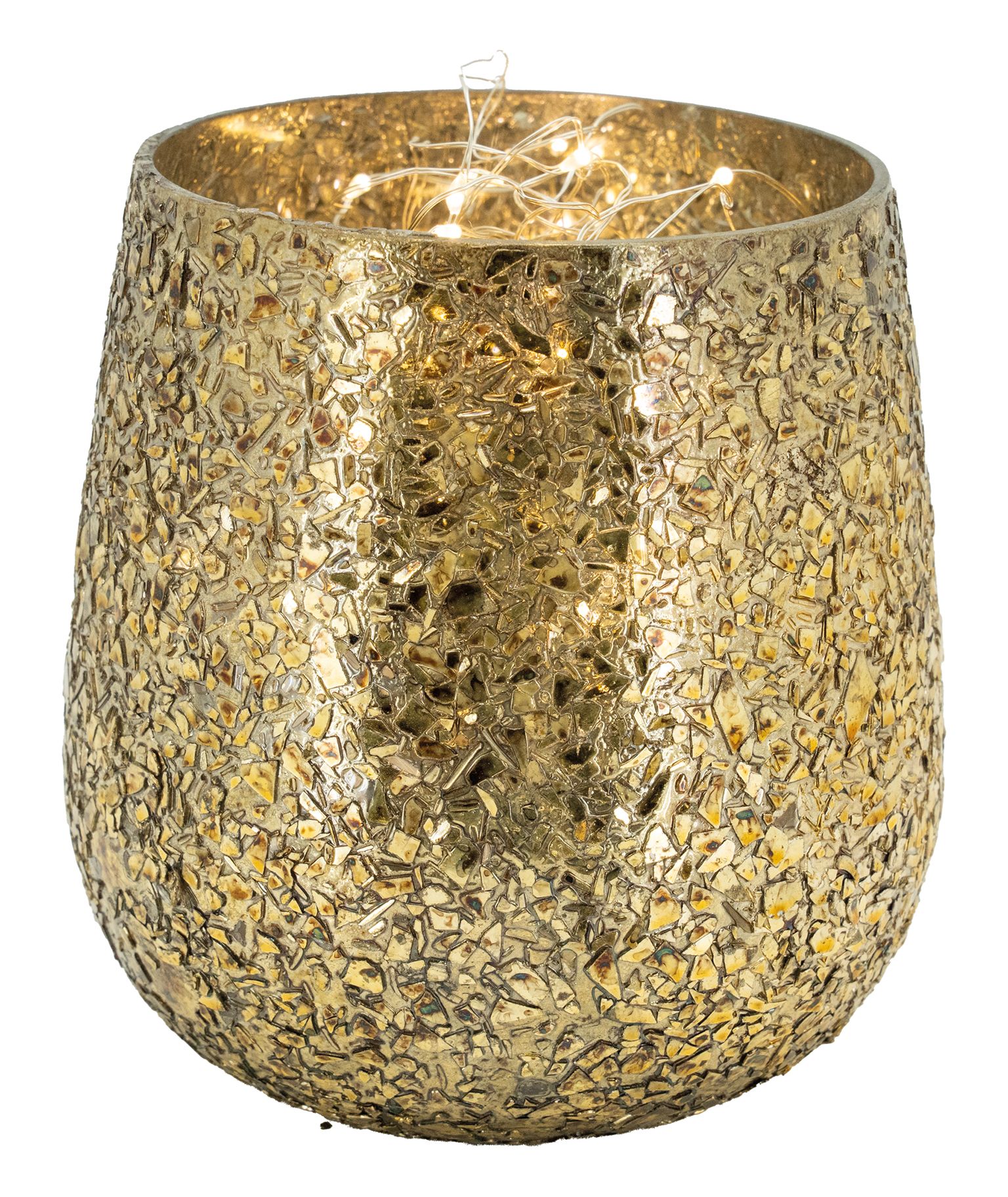 Photophore ronds en verre doré