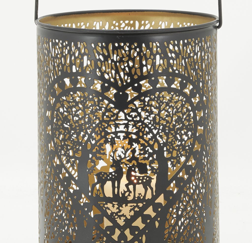 Photophores en métal laqué noir