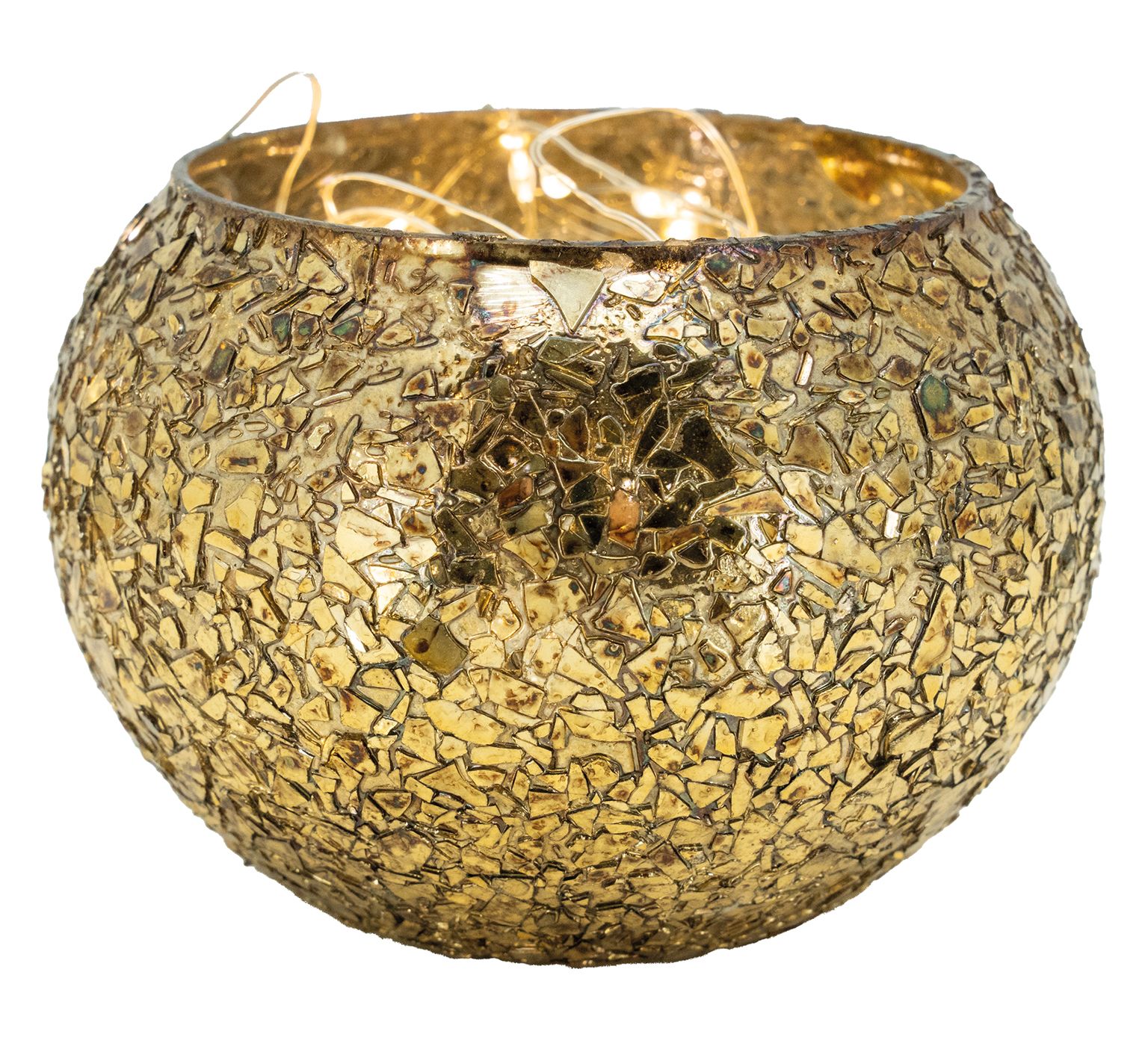 Photophores en verre doré (lot de 6) (boule)