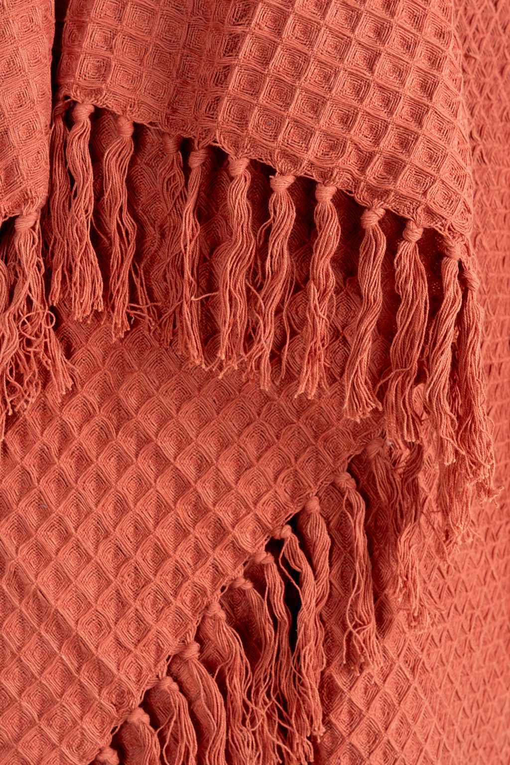 Plaid 100% coton 130 x 170 cm (terracotta)