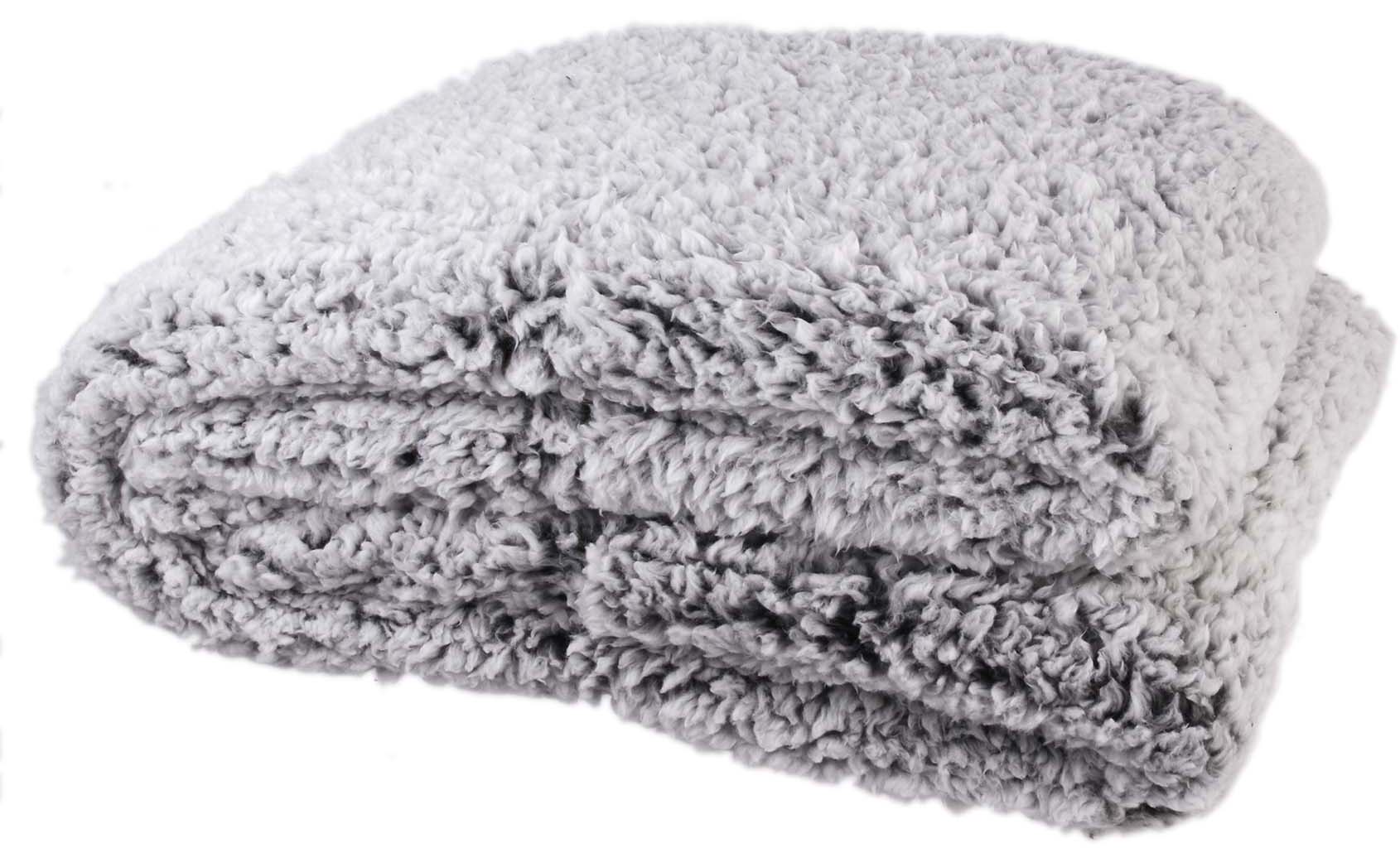 Plaid en sherpa gris 120 x 150 cm