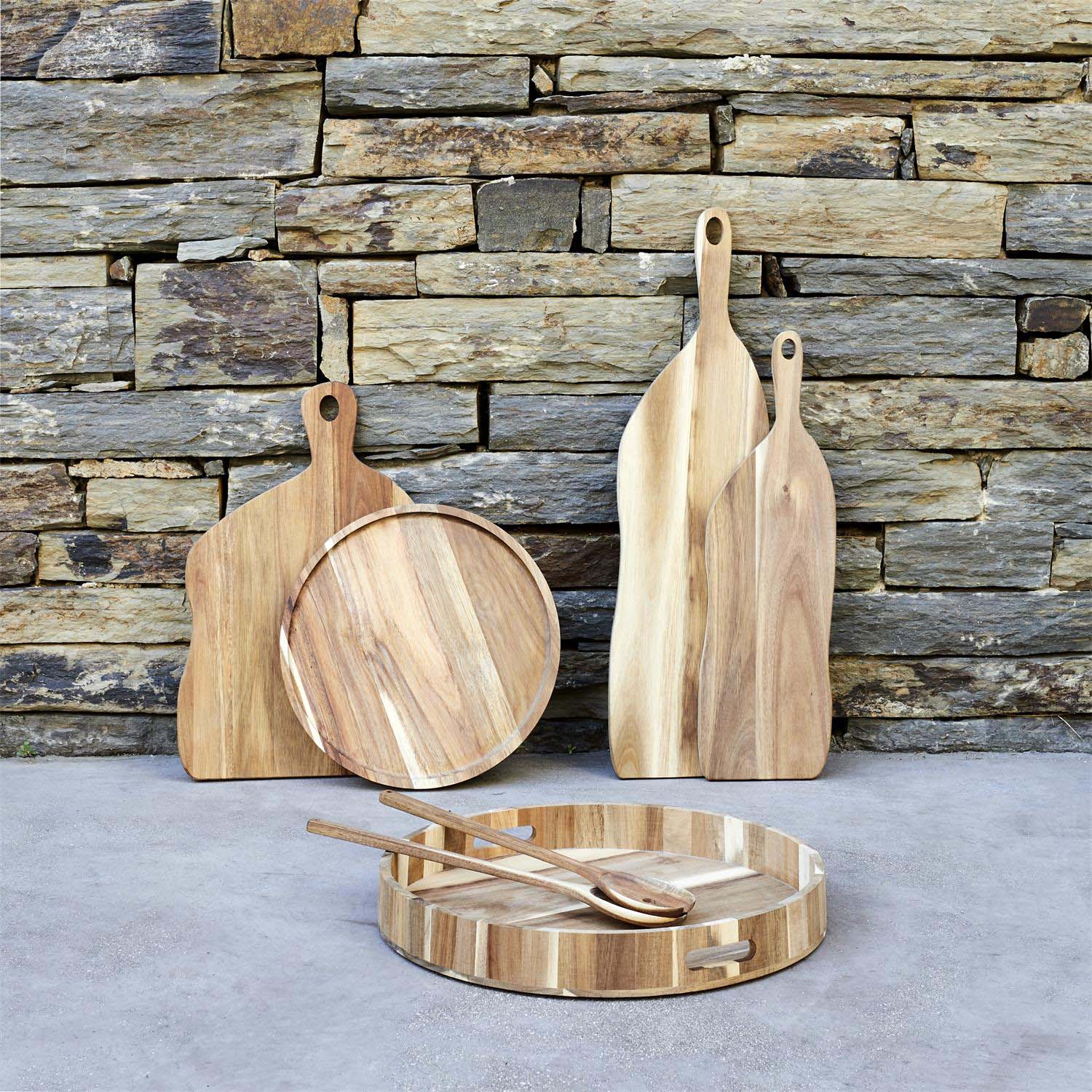 Planche de présentation en bois d'acacia (50 x 15 cm)