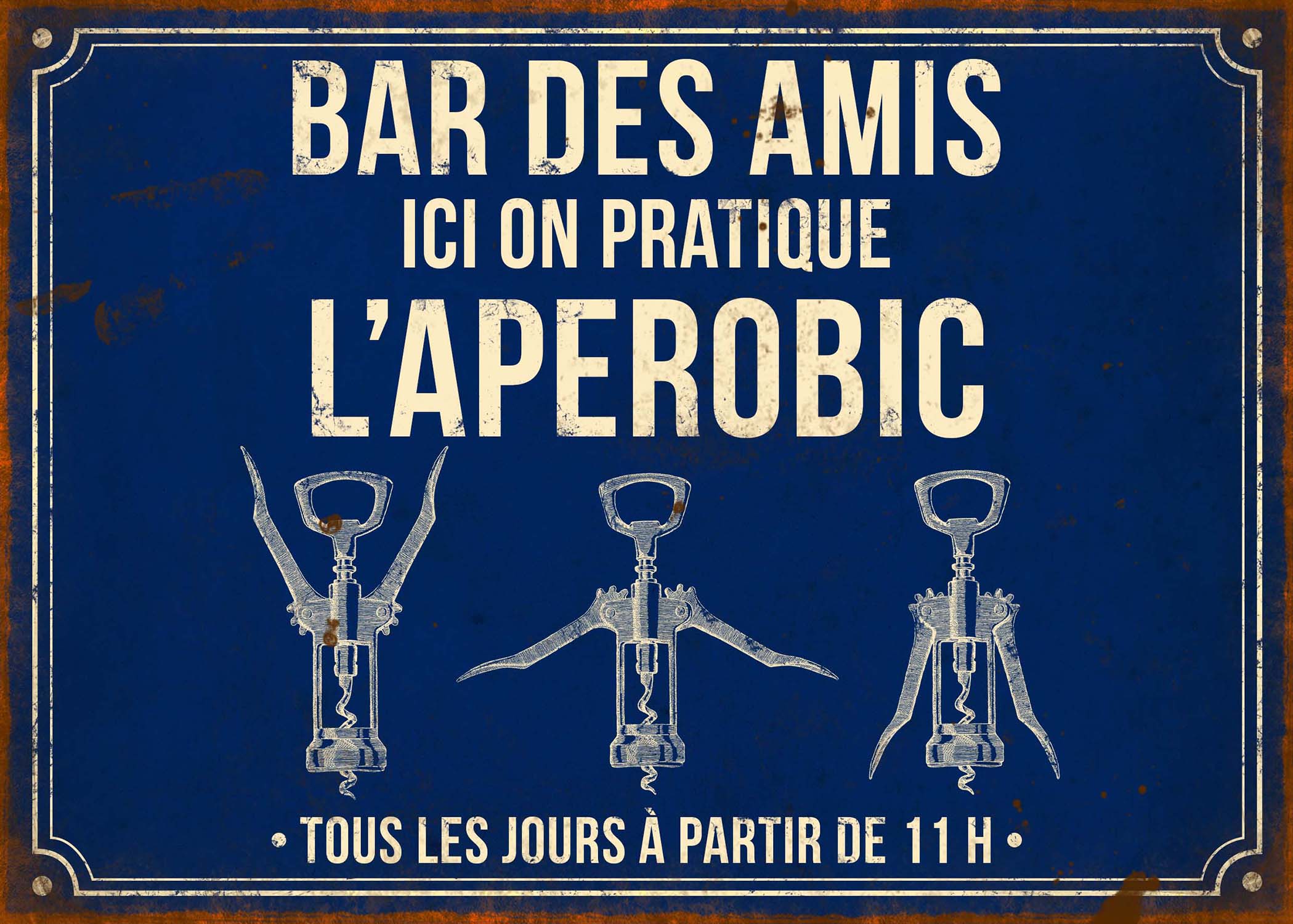Plaque en métal humour 21 x 15 cm (bar des amis...)