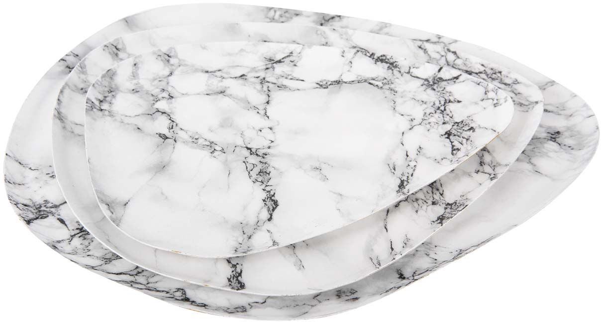 Plateau effet marbre blanc marble (34 cm)
