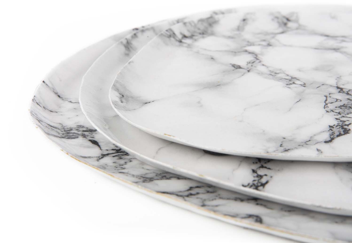 Plateau effet marbre blanc marble (34 cm)