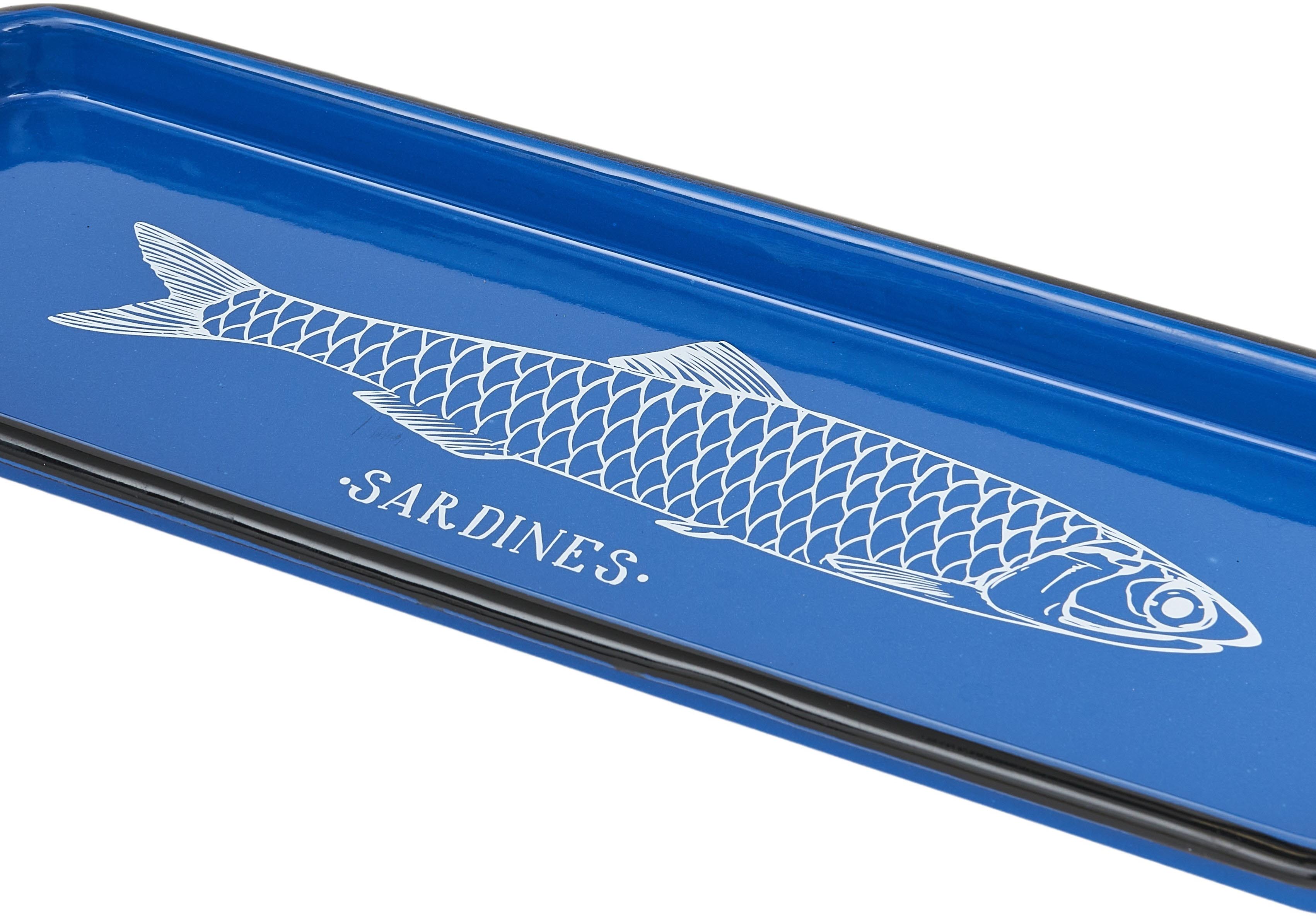 Plateau en métal sardines 35 x 13 x 2 cm