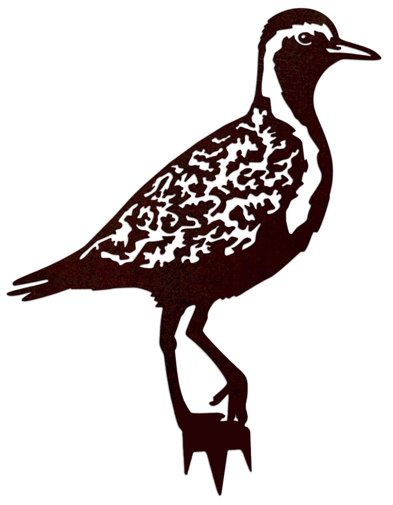 Pluvier doré à planter en acier corten