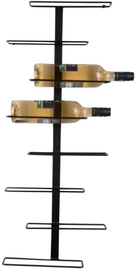 Porte bouteilles mural en métal float (noir)