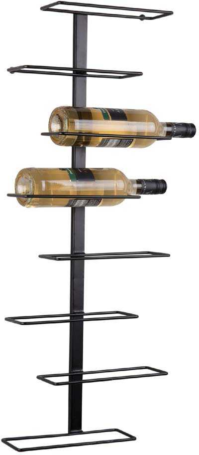 Porte bouteilles mural en métal float (noir)