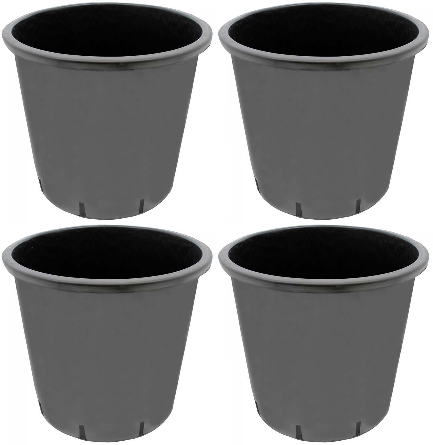 Pot de plantation rond de 25 litres noir 33 x 33 cm (lot de 4)