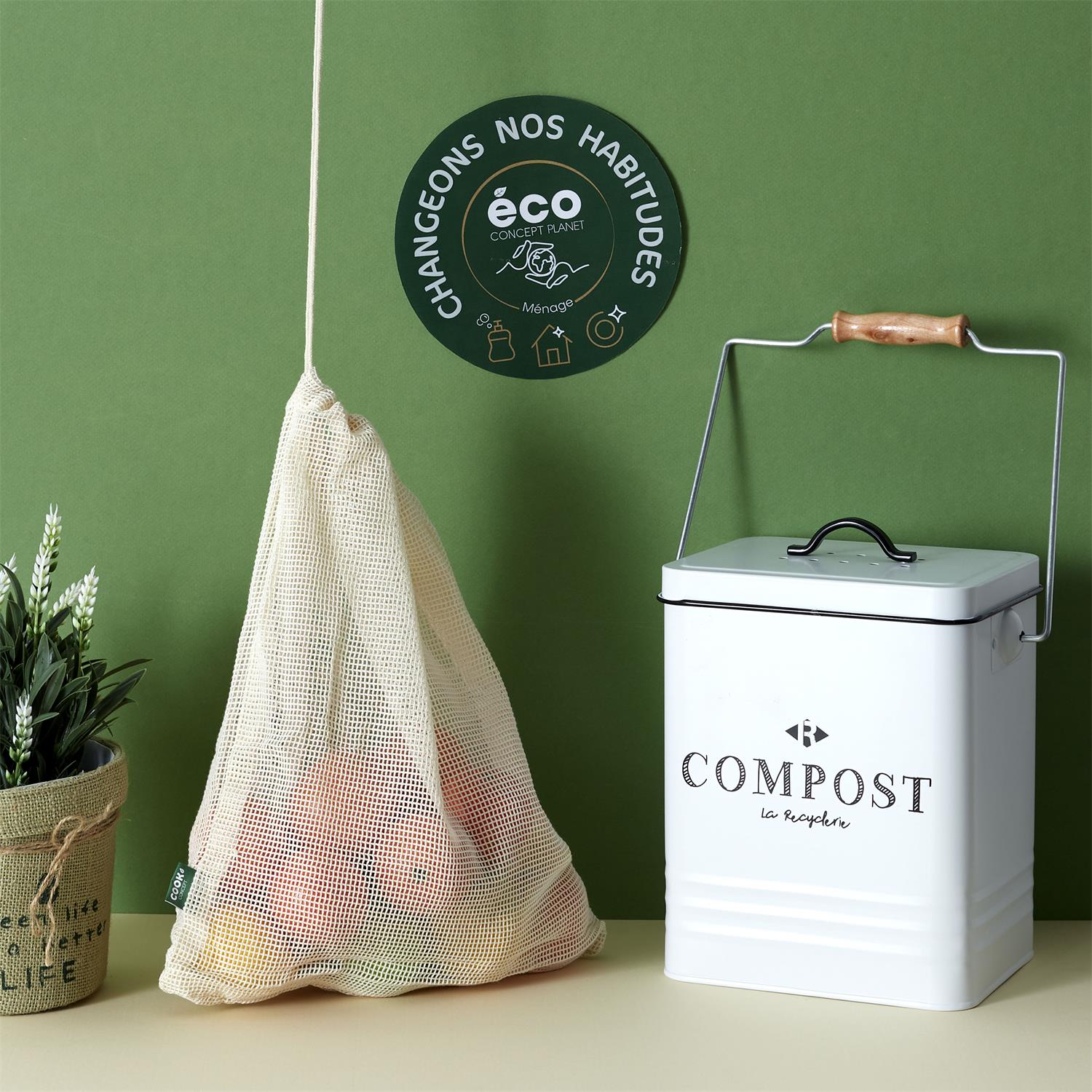 Poubelle de cuisine à compost vintage 5 litres (5 litres )