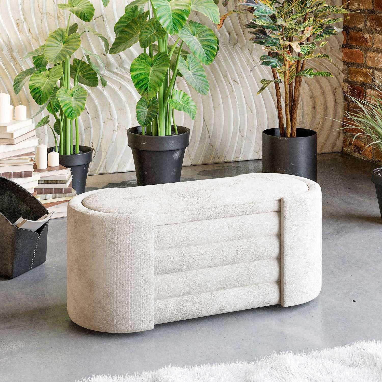 Pouf coffre de rangement rosa boxed