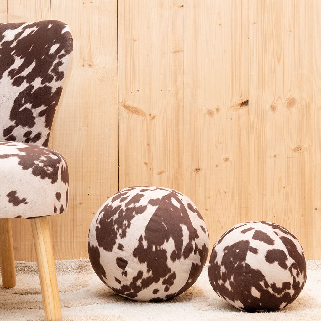 Coussin/pouf boule effet peau de vache (grand)