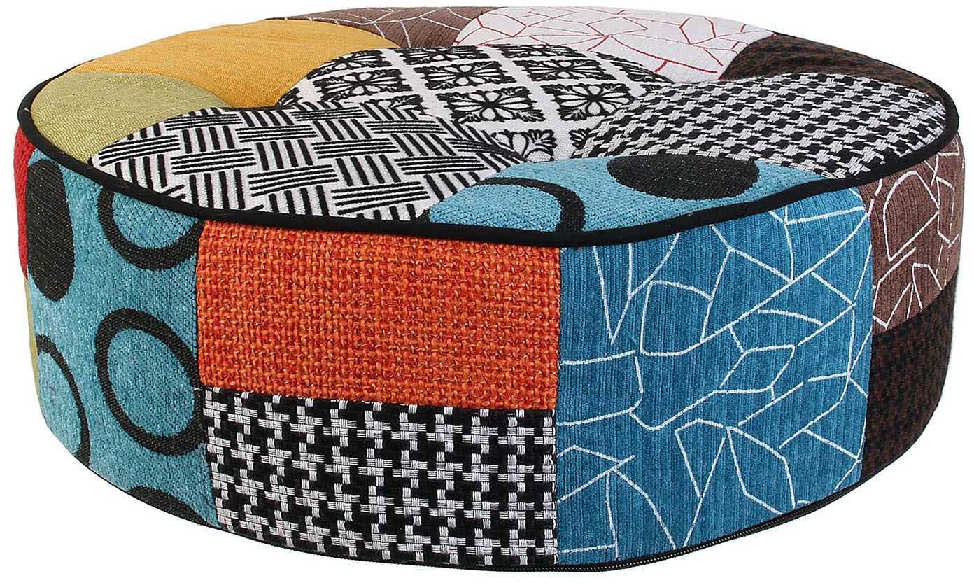 Pouf rond patchwork 50 cm
