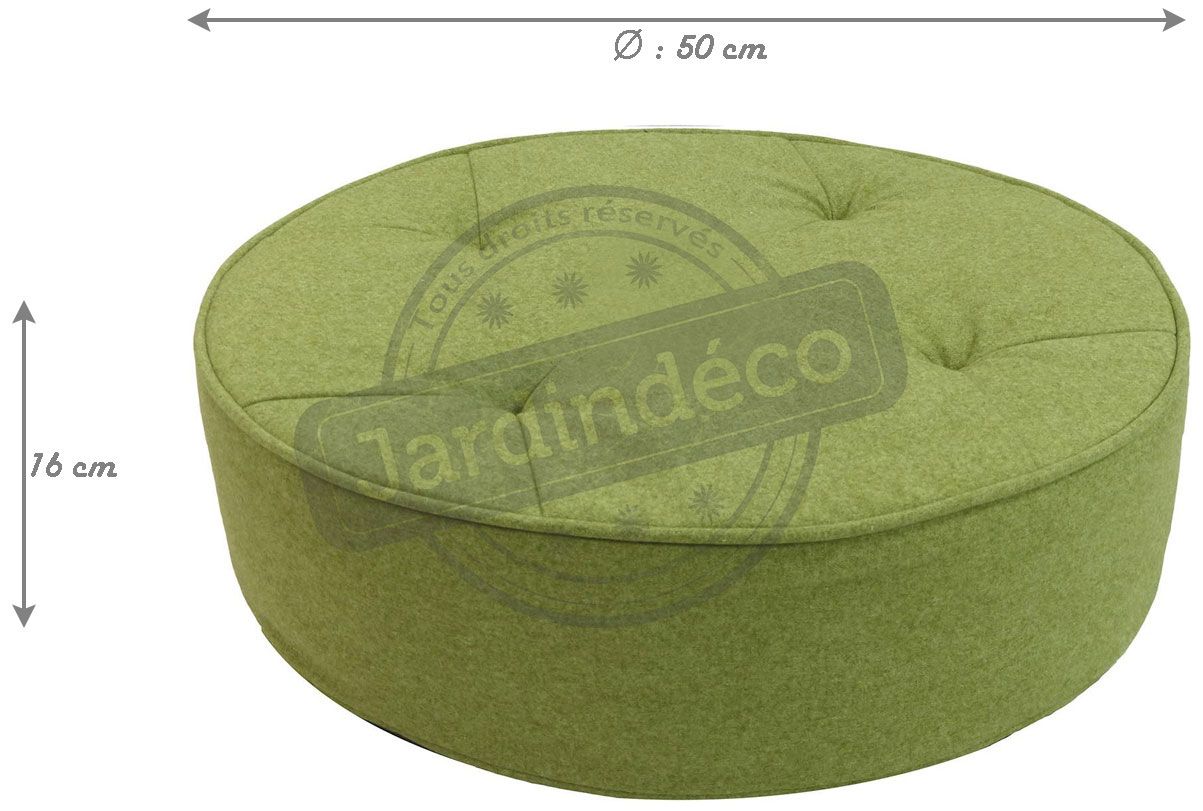 Pouf de sol en toile effet feutrine 4 points (vert)