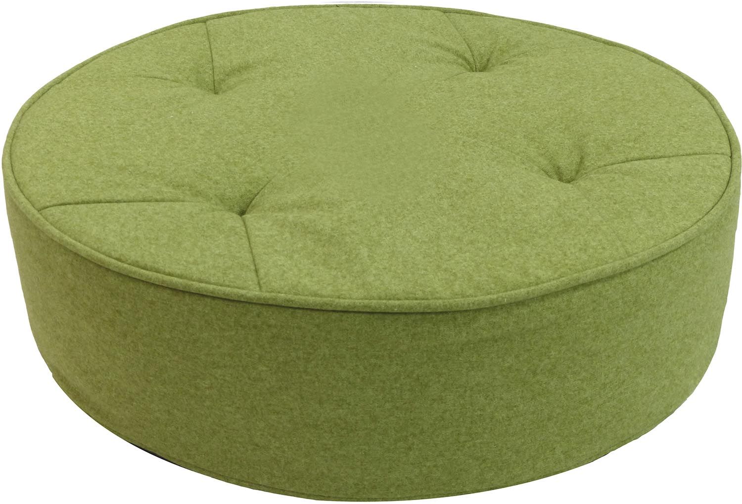 Pouf de sol en toile effet feutrine 4 points (vert)