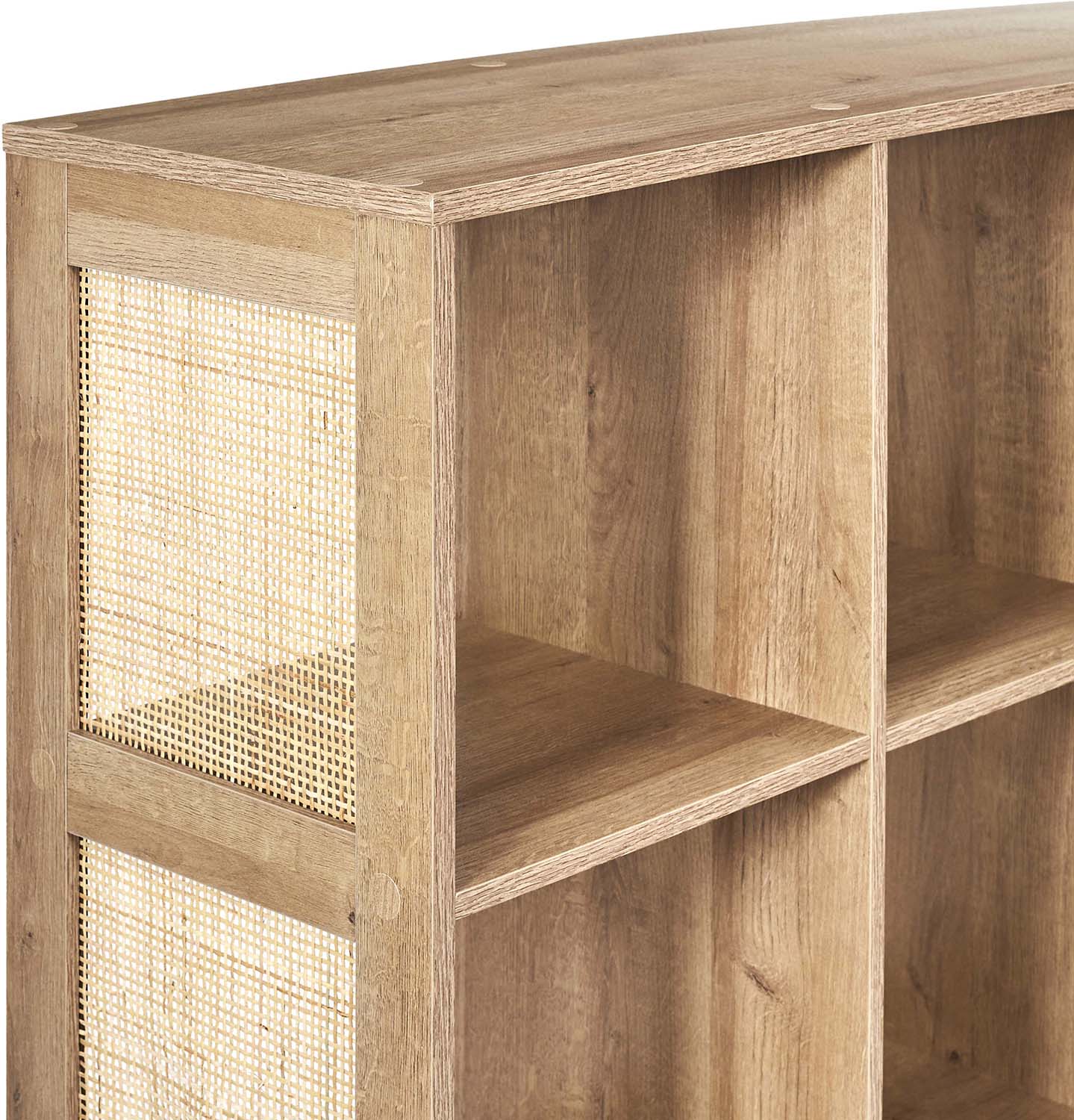 Rangement modulable cannage et bois bali (9 cases)