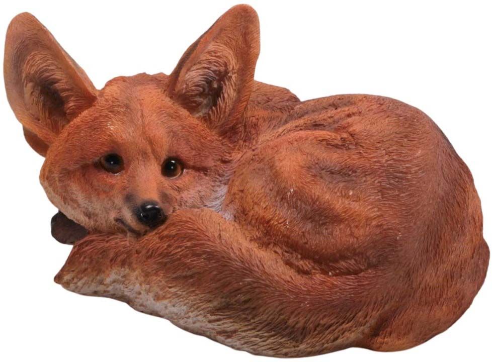 Renard réaliste en résine (couché)