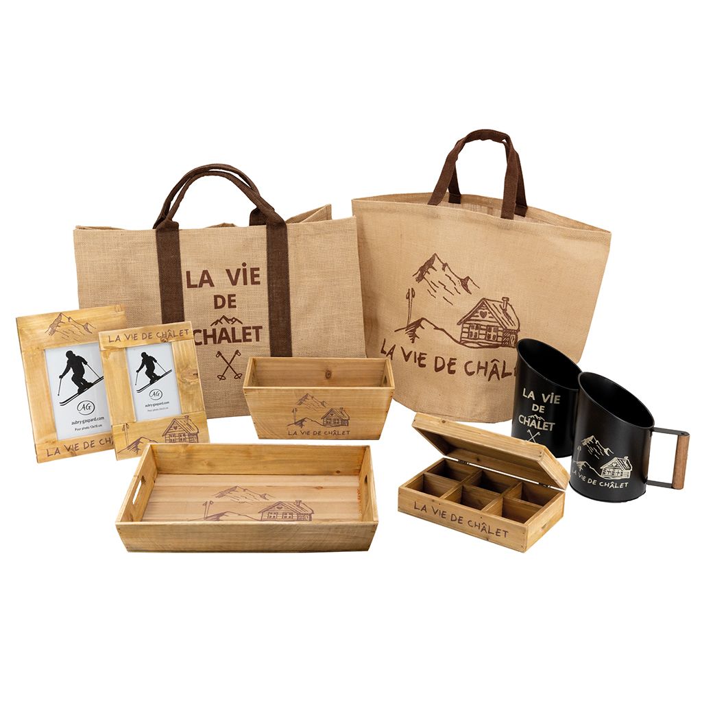 Sac à bûches en jute (la vie de chalet)
